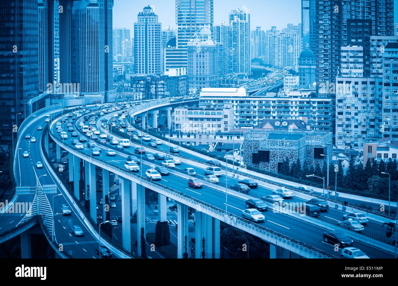 elevated road with modern city Stock Photo - Alamy