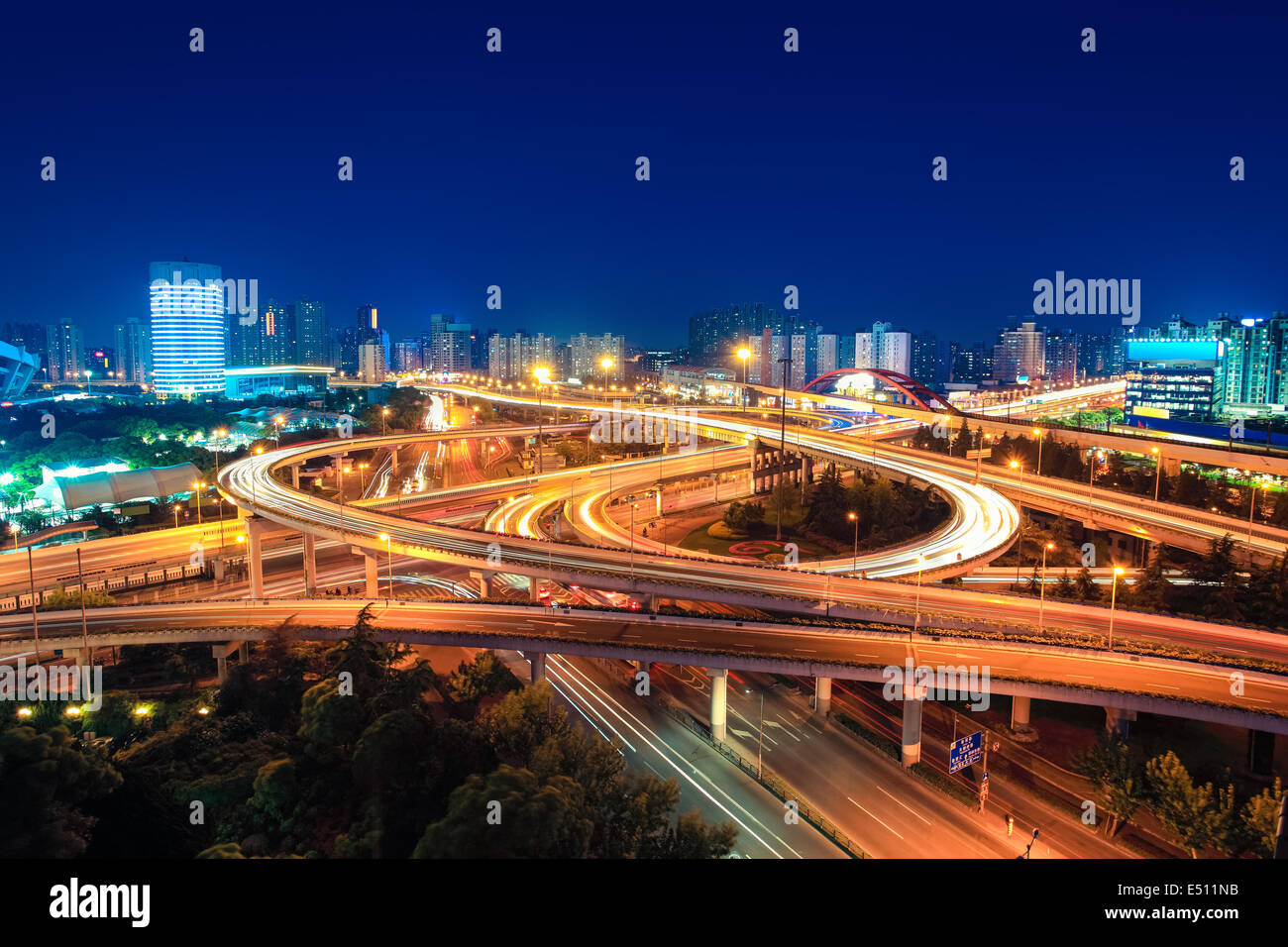 modern overpass in shanghai Stock Photo - Alamy