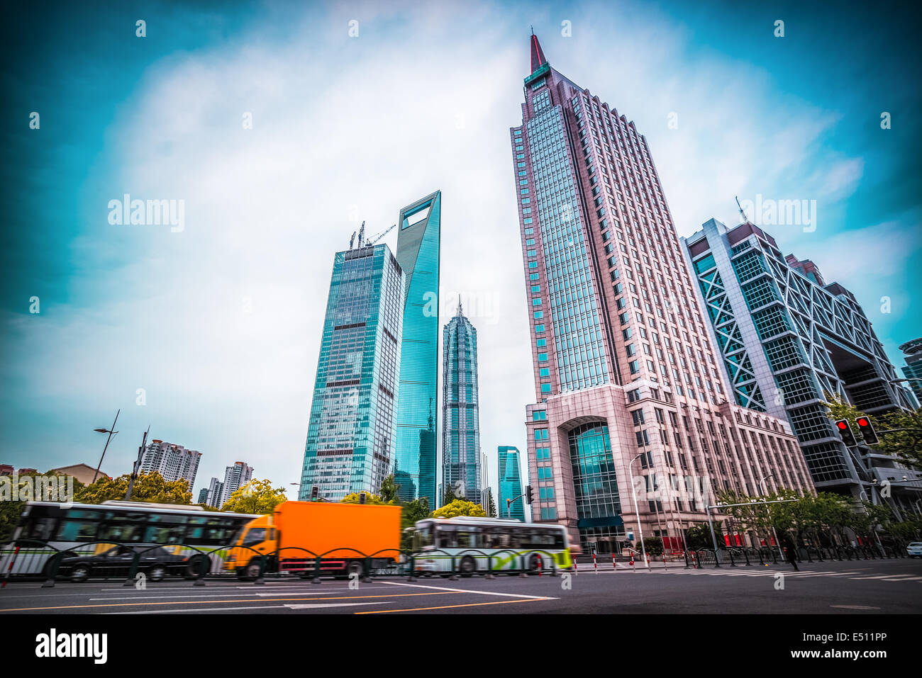 shanghai century avenue streetscape Stock Photo - Alamy