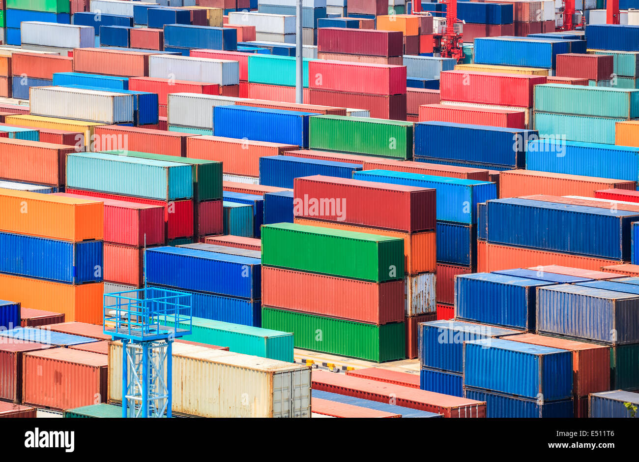 sshipping container yard closeup Stock Photo - Alamy
