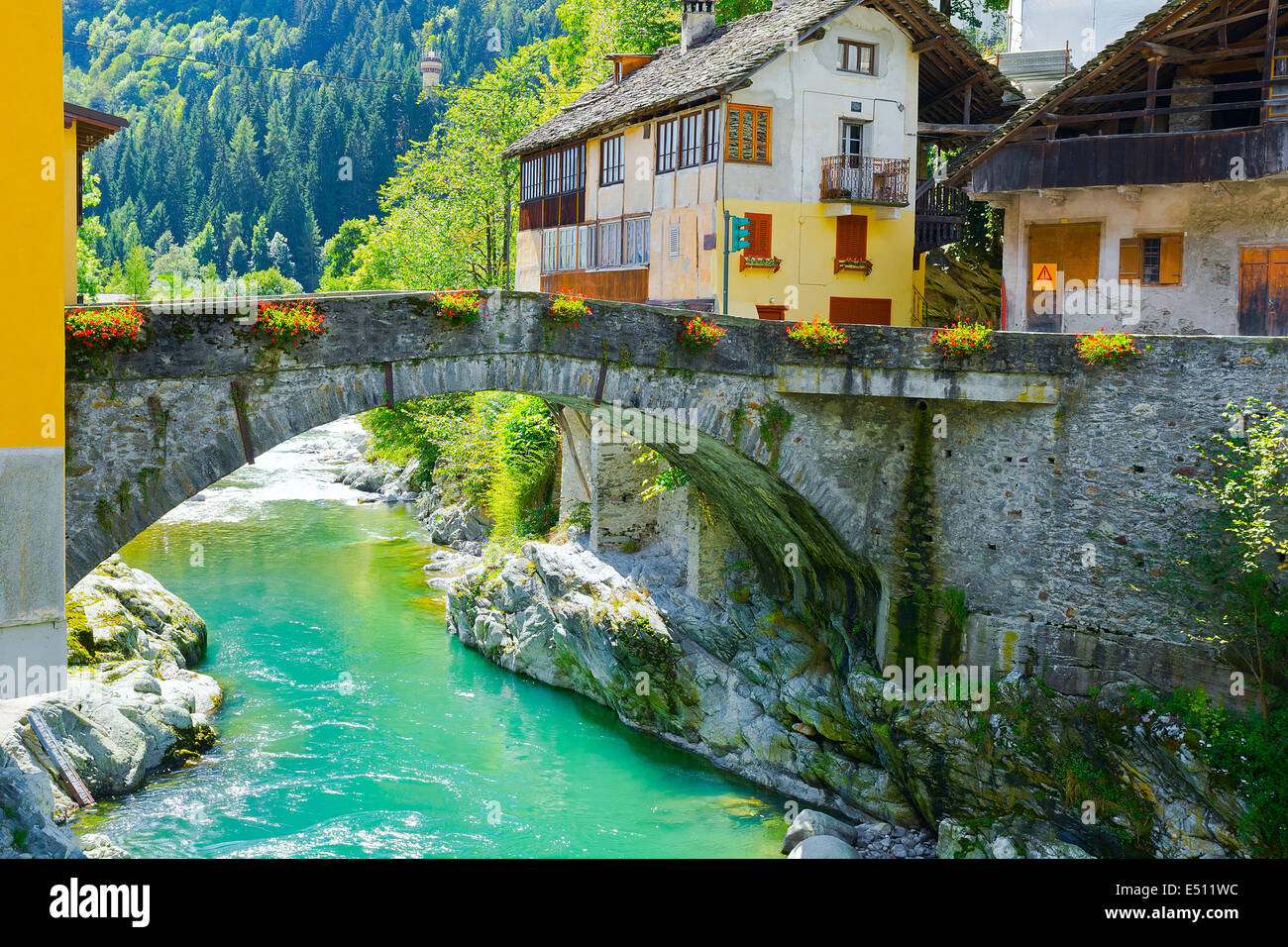 Historic building bridge archeology medieval town hi-res stock ...