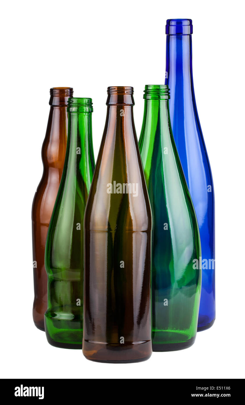 Five empty bottles Stock Photo - Alamy