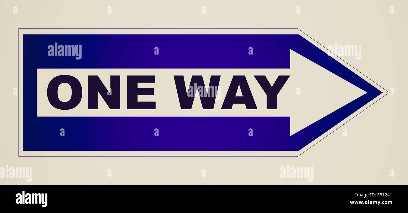 Vintage look One way sign Stock Photo - Alamy