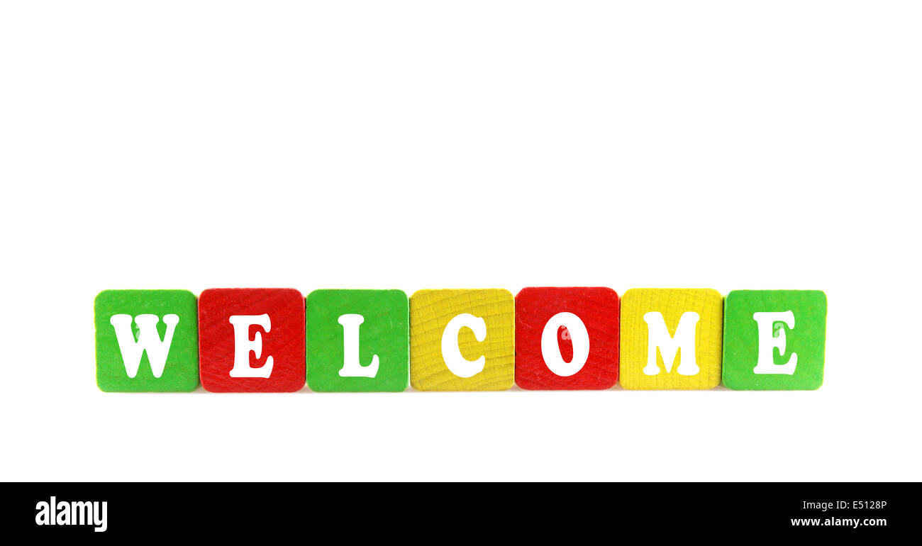Welcome sign on building Cut Out Stock Images & Pictures - Alamy