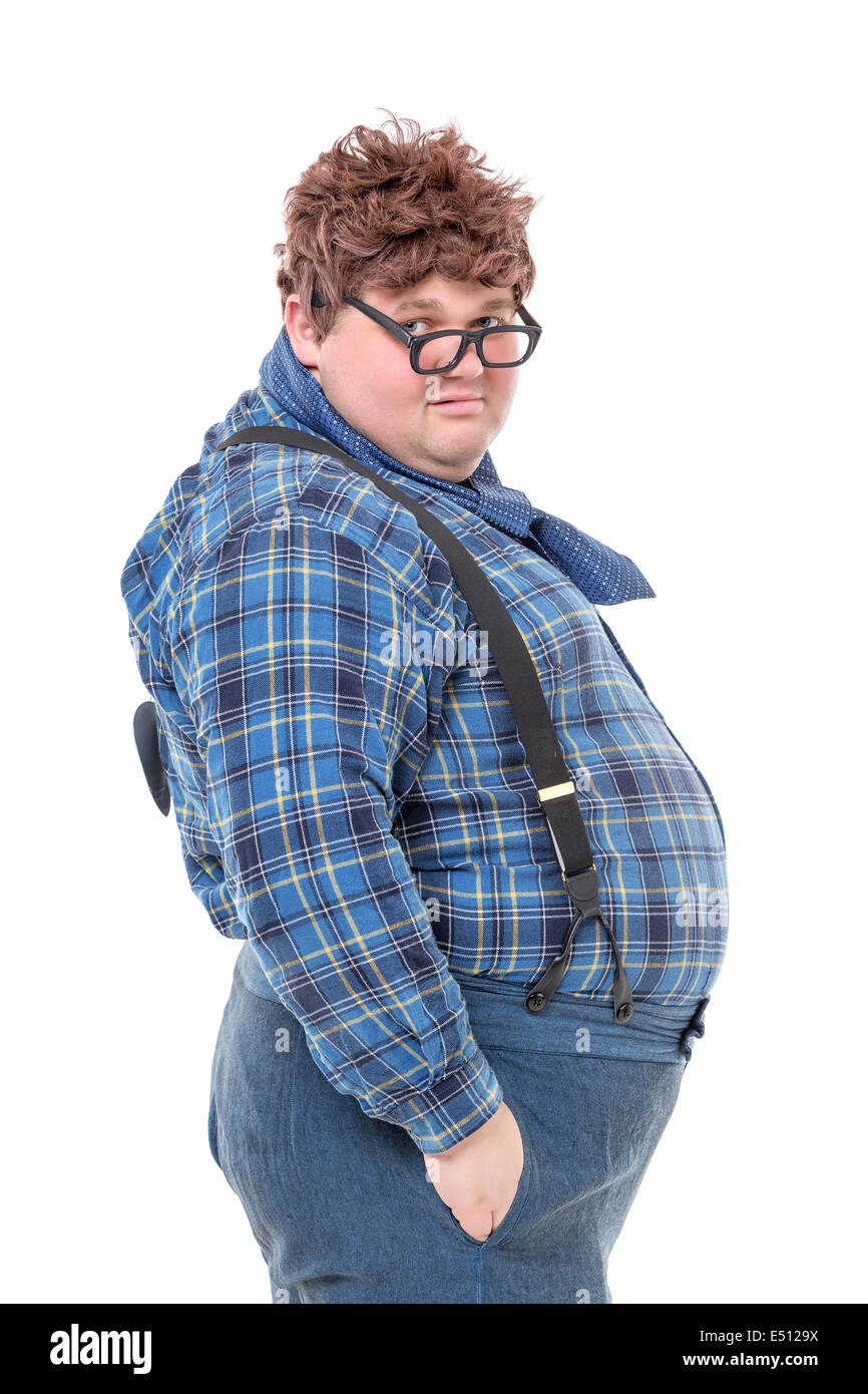 Overweight obese young man Stock Photo - Alamy