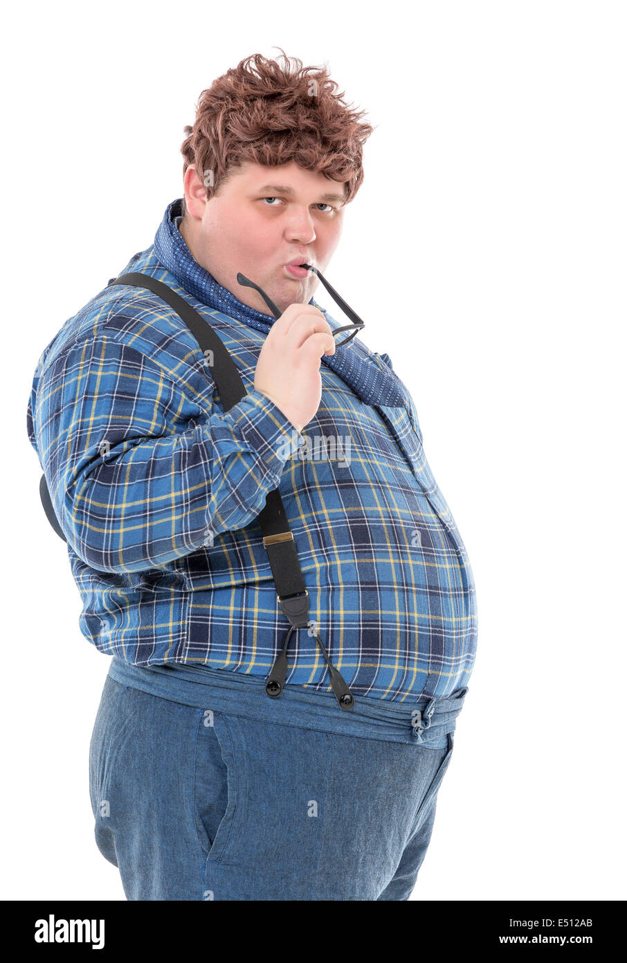 Overweight obese young man Stock Photo - Alamy