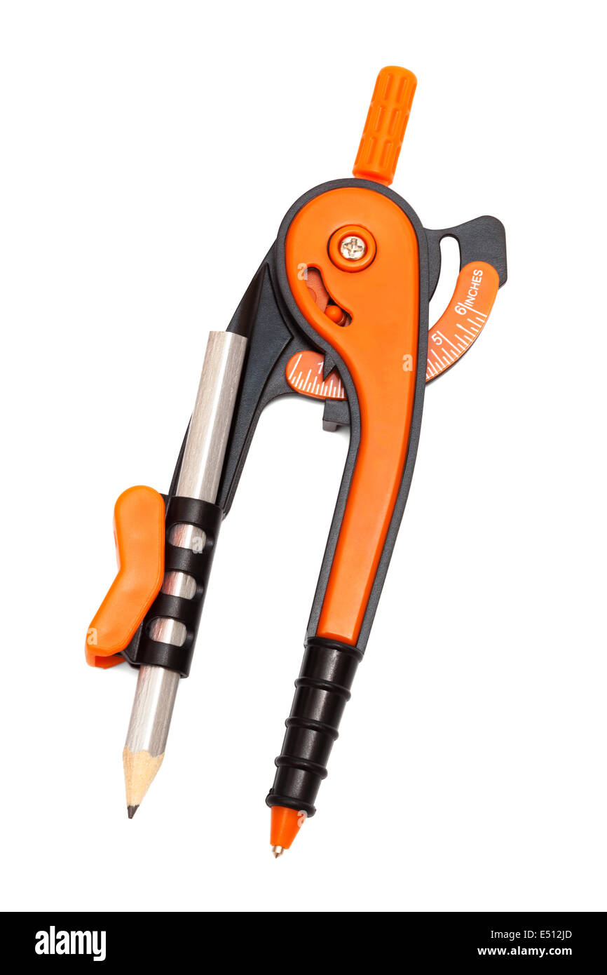 Modern orange compasses Stock Photo - Alamy