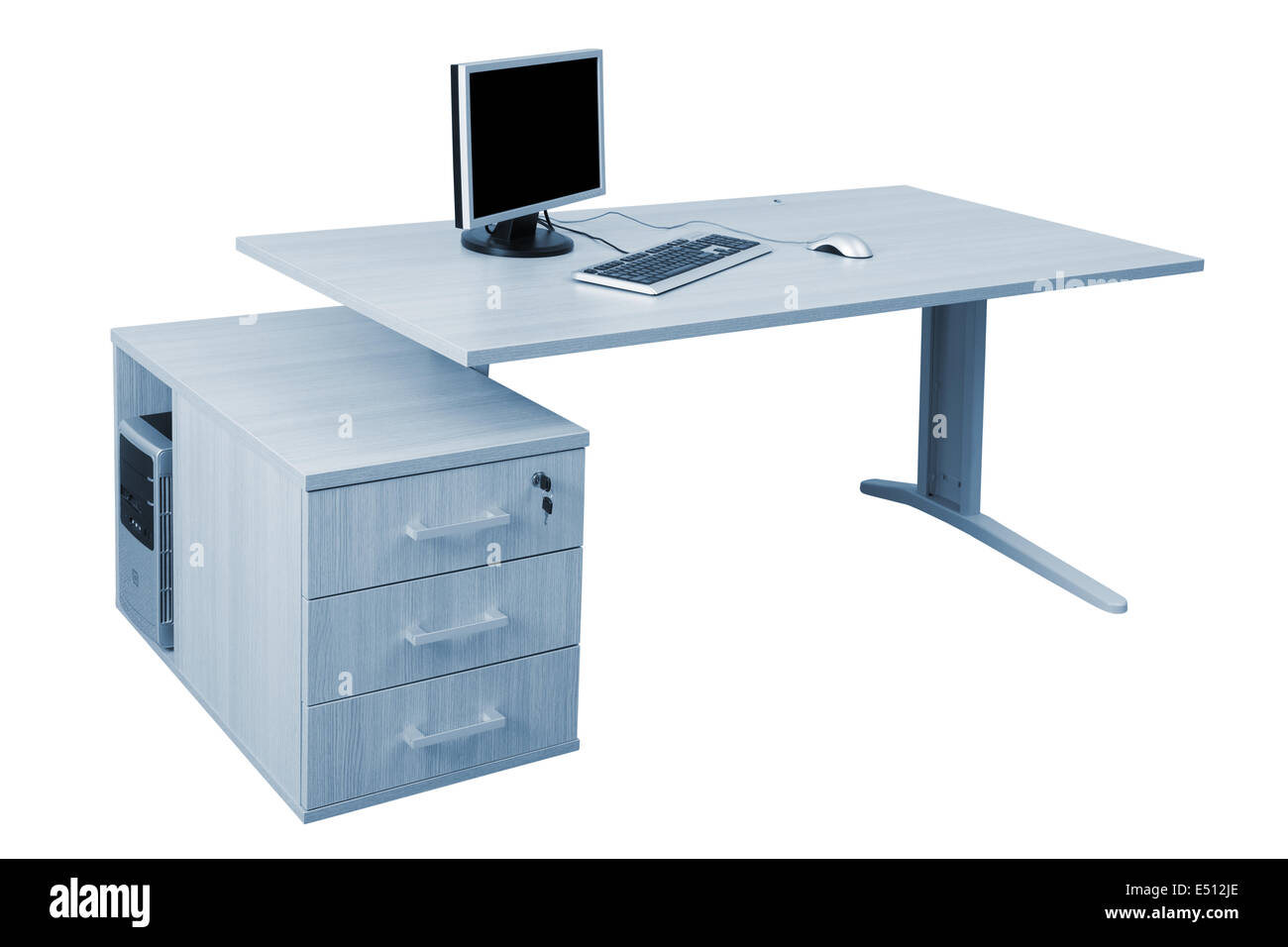 desk and a modern computer Stock Photo - Alamy