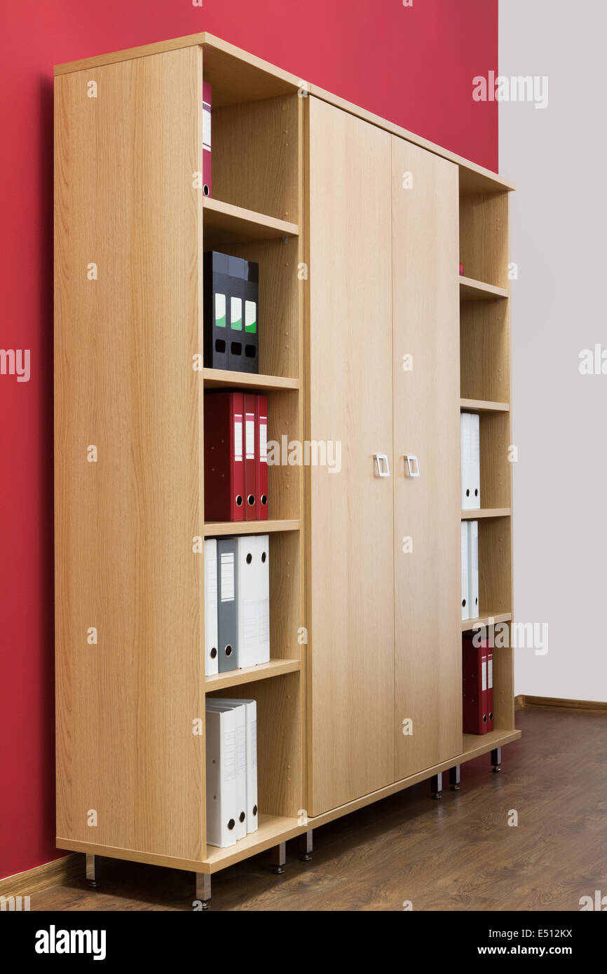 bookcase with folders Stock Photo - Alamy