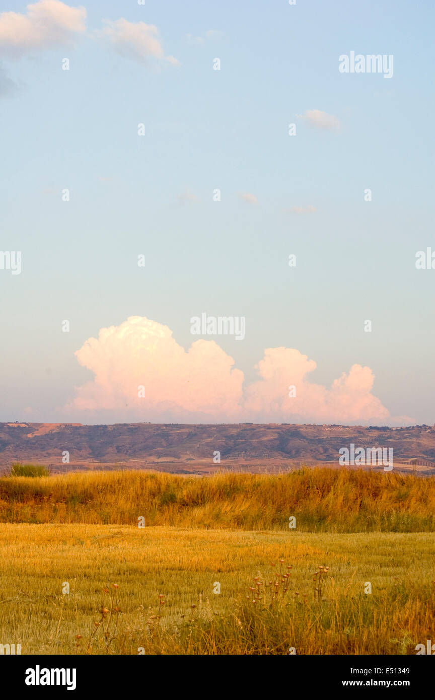 Picture of a summer landscape with great sun and blue sky Stock Photo ...