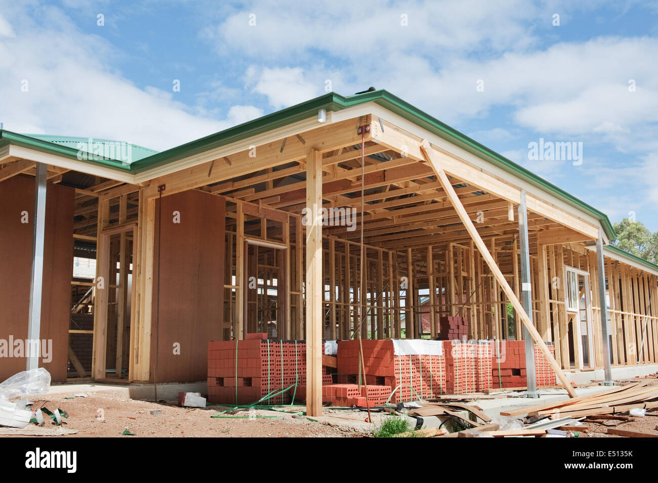 New home construction framing Stock Photo - Alamy