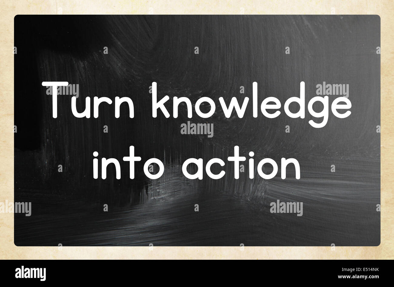 turn knowledge into action concept Stock Photo - Alamy