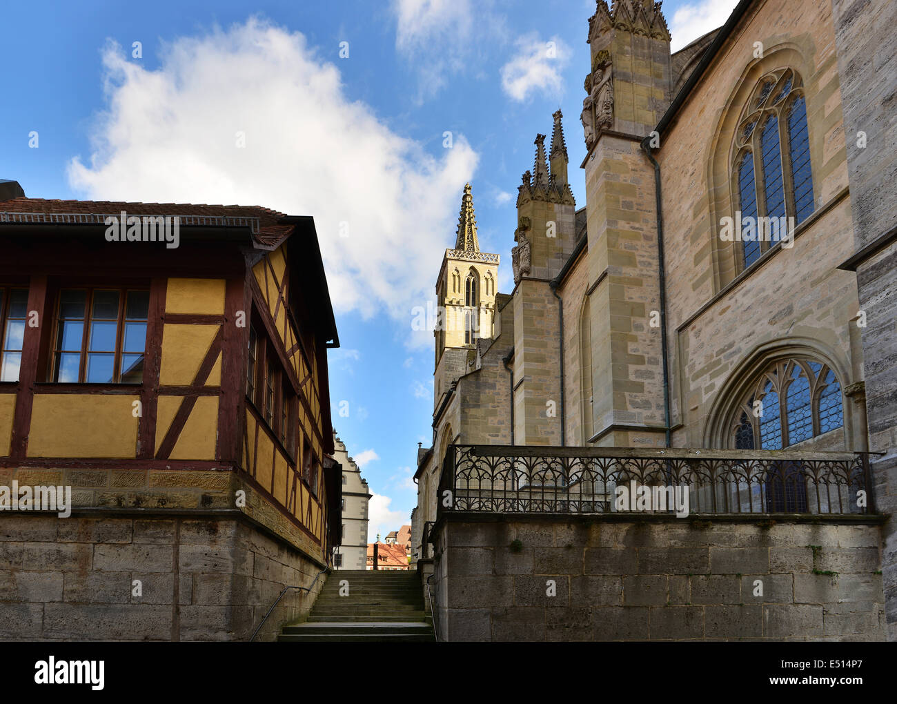 medieval cathedral in Rotenburg on Tauber Stock Photo - Alamy