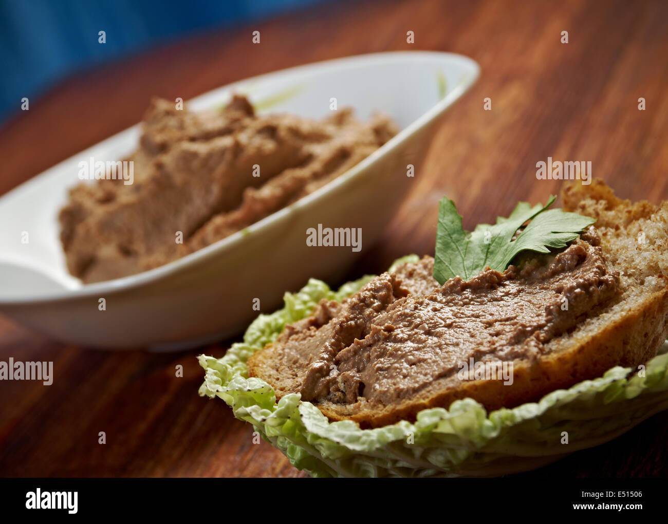 slice of bread with pate Stock Photo - Alamy