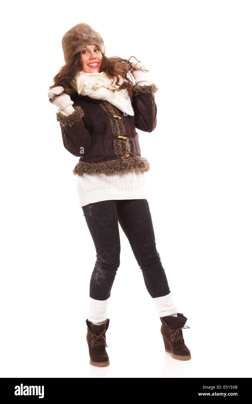 Winter female model Cut Out Stock Images & Pictures - Alamy