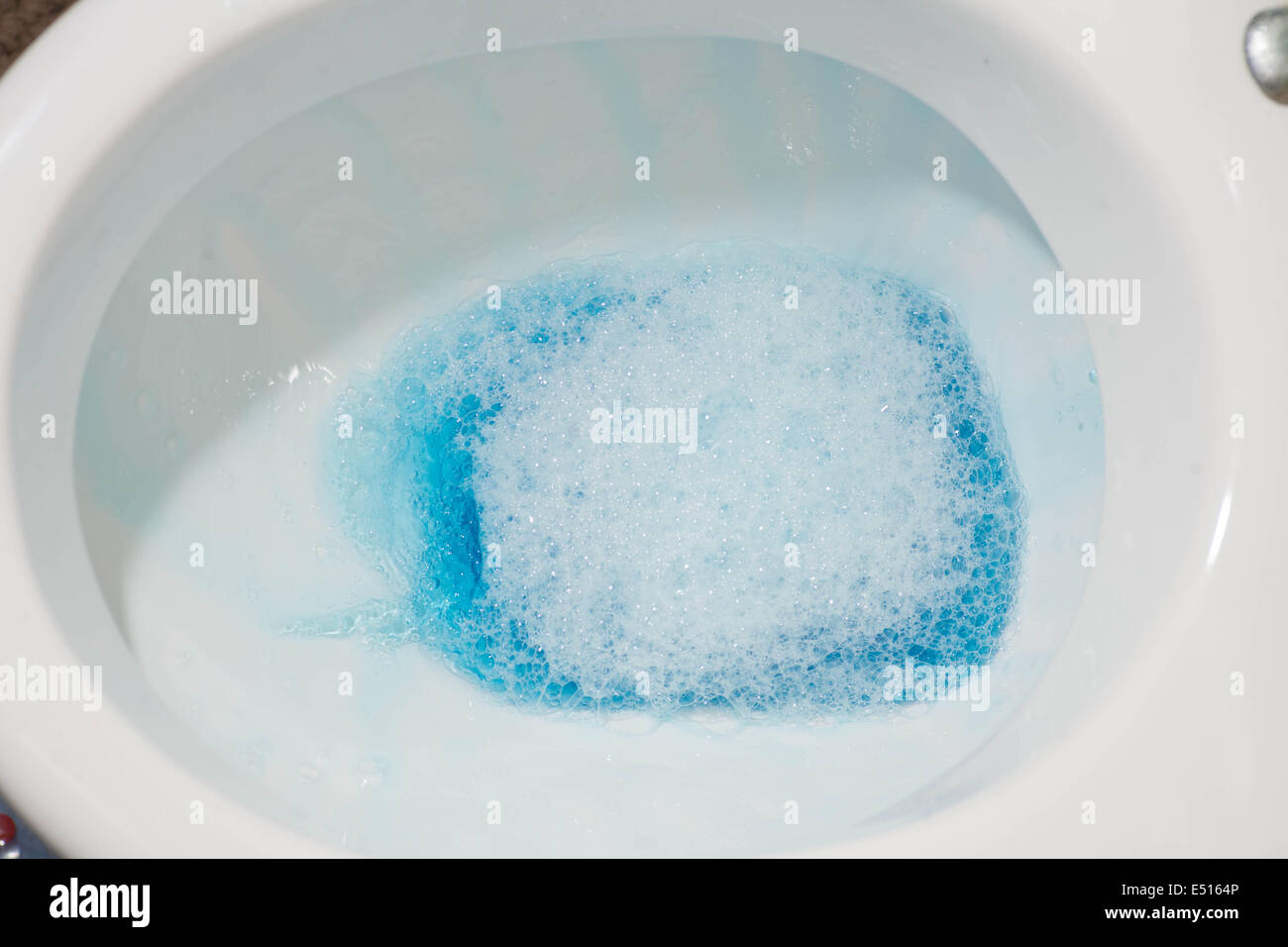 toilet bowl closeup blue water Stock Photo - Alamy