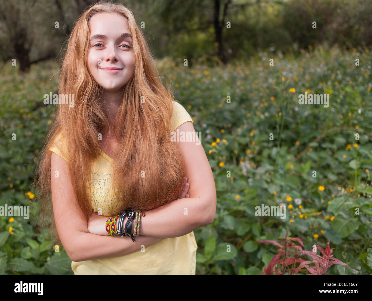 girl against nature Stock Photo - Alamy