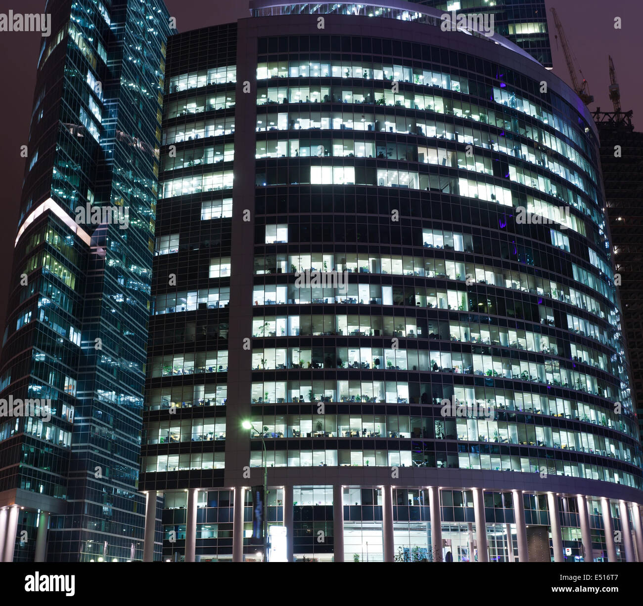 Night architecture skyscrapers glass facade hi-res stock photography ...