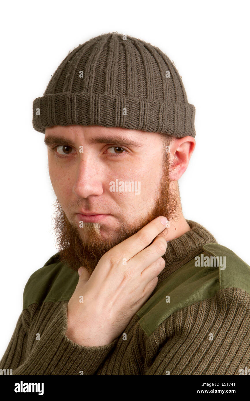 bearded guy on a light background Stock Photo - Alamy