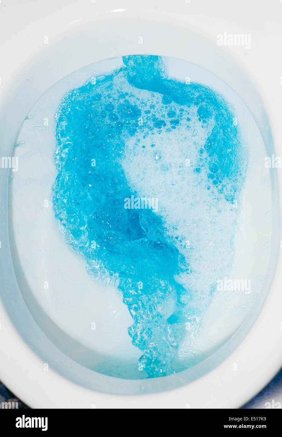 toilet bowl closeup blue water Stock Photo - Alamy