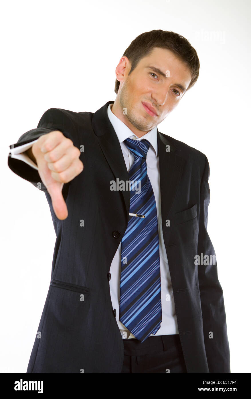 Businessman showing thumbs down Stock Photo - Alamy
