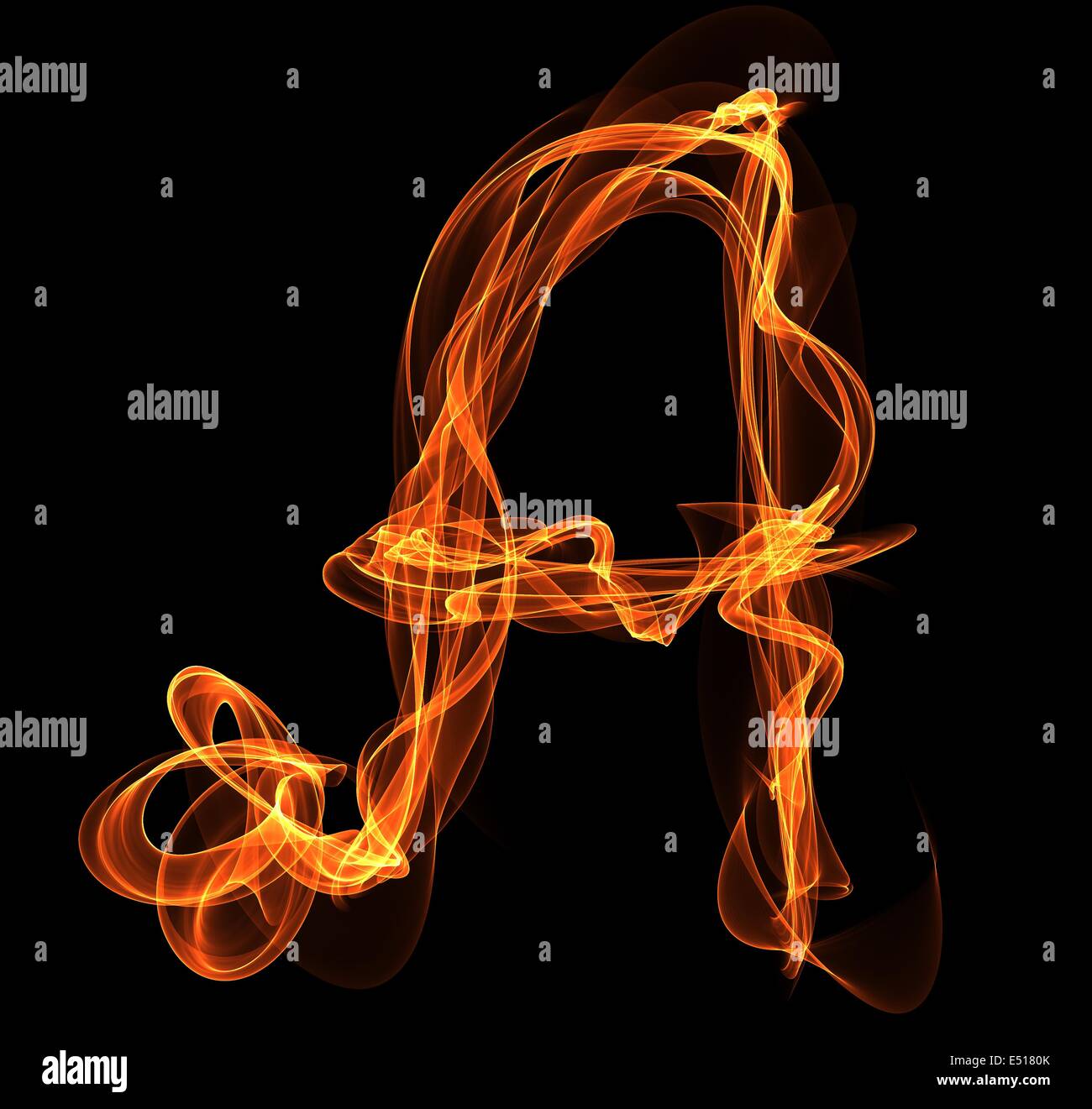 letter in fire illustration Stock Photo - Alamy