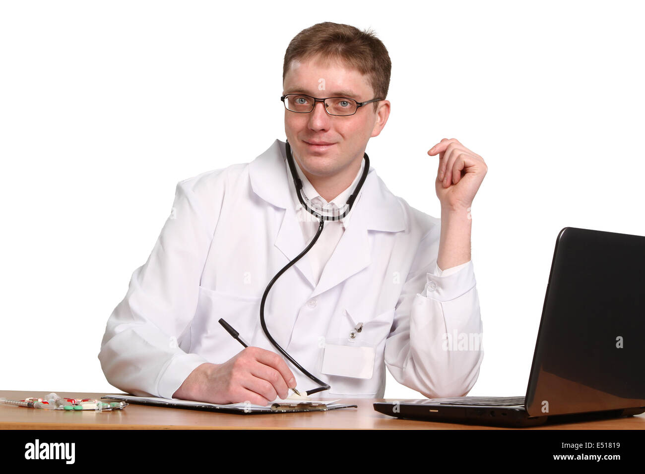 Young medical practitioner working on hi-res stock photography and ...