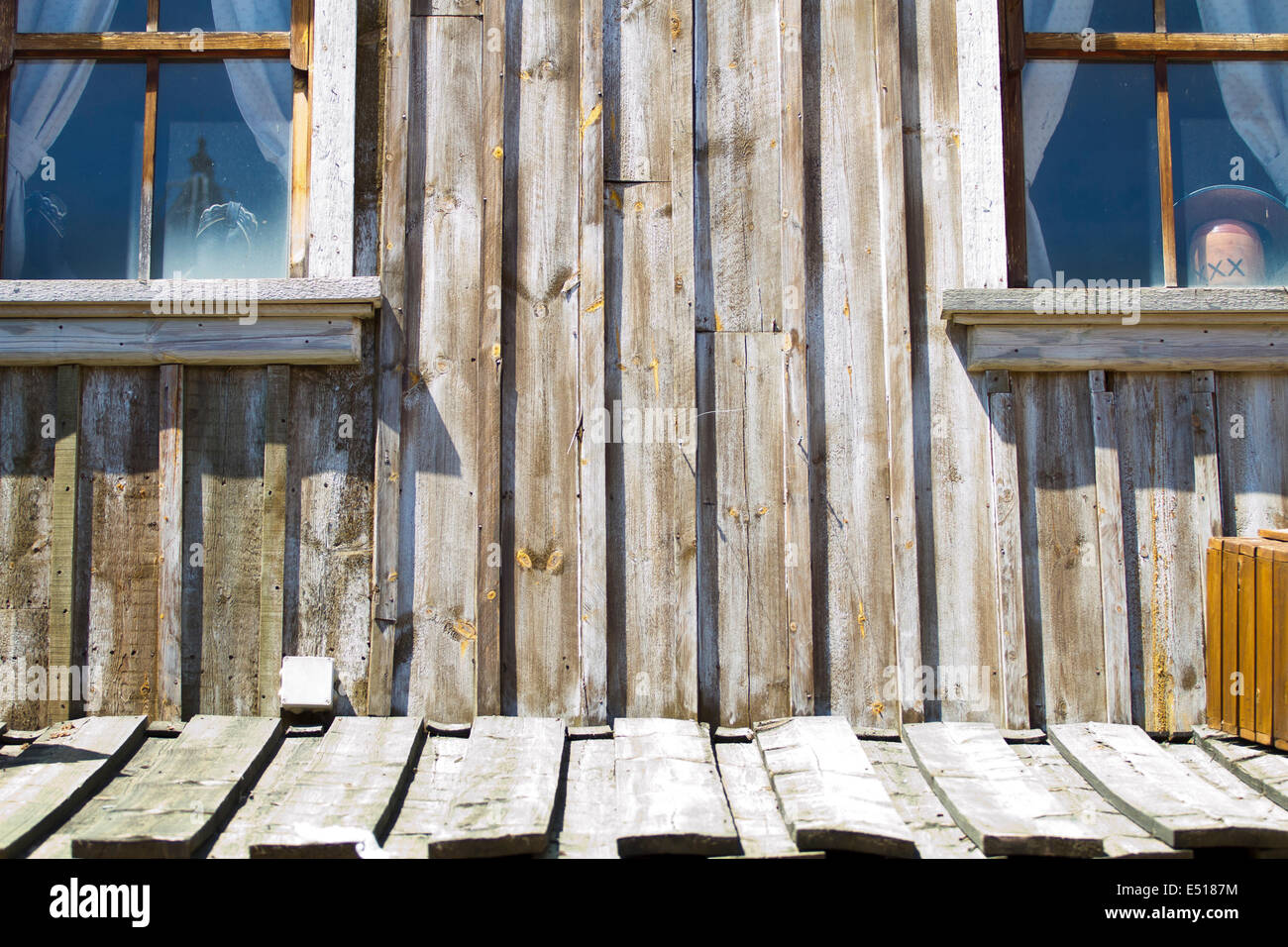 window and wall of a vintage wood house, western Stock Photo - Alamy