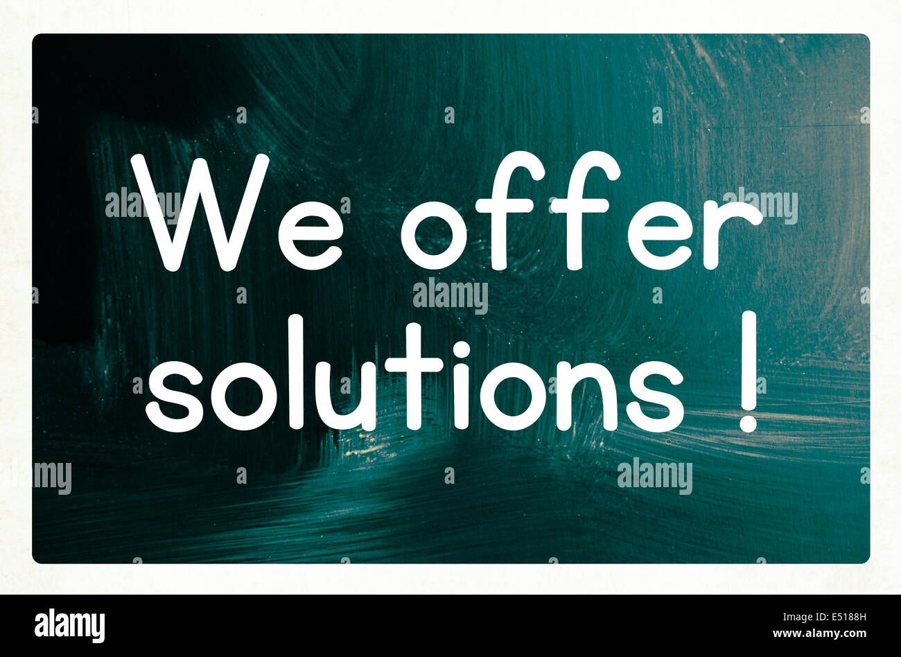 we offer solutions! Stock Photo - Alamy