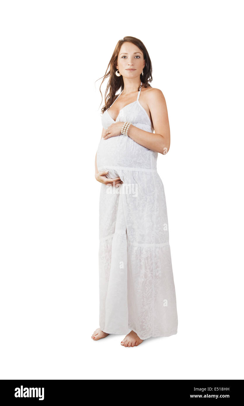 Woman standing young pregnant Cut Out Stock Images & Pictures - Alamy