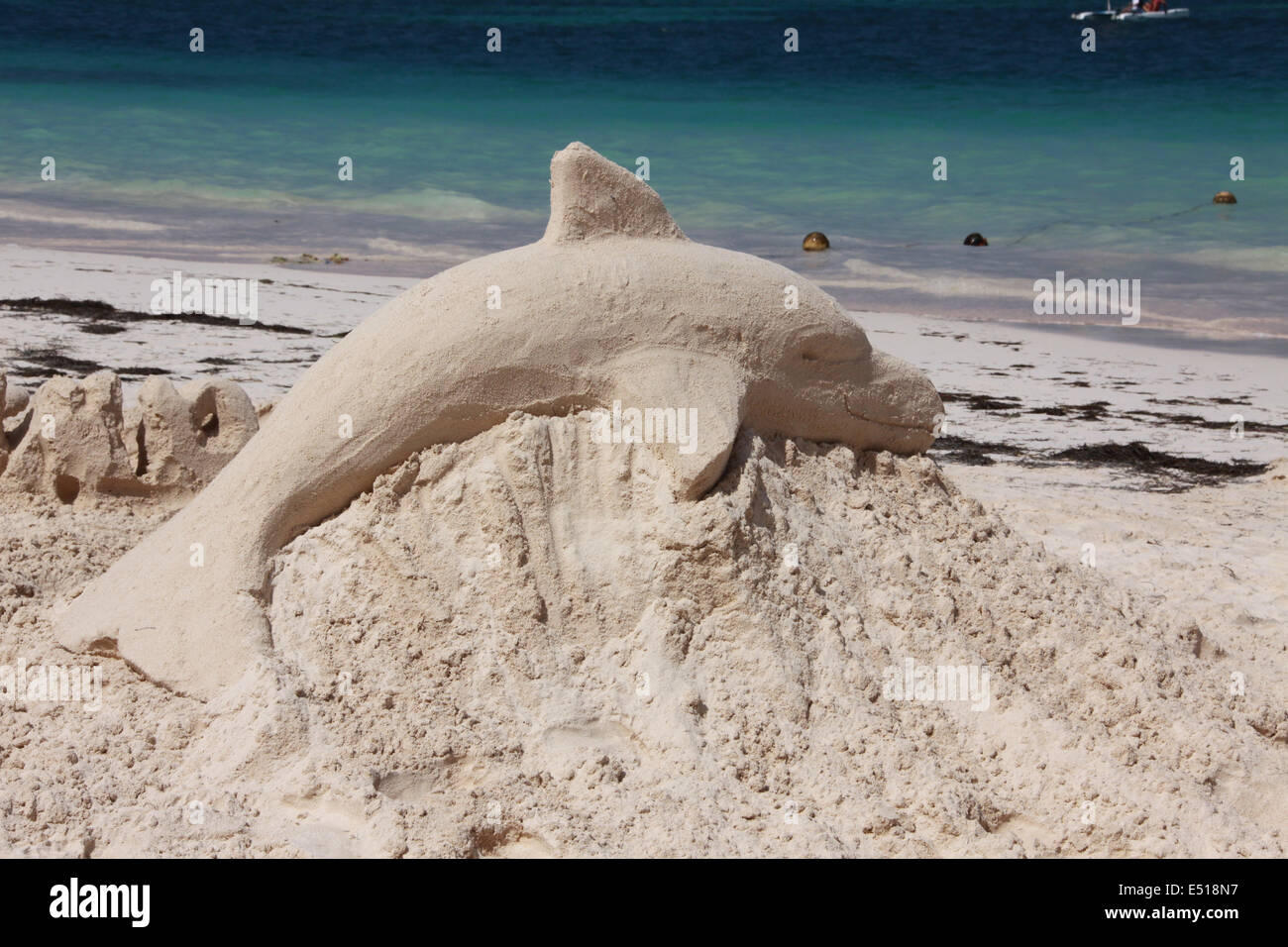 dolphin made of sand Stock Photo - Alamy