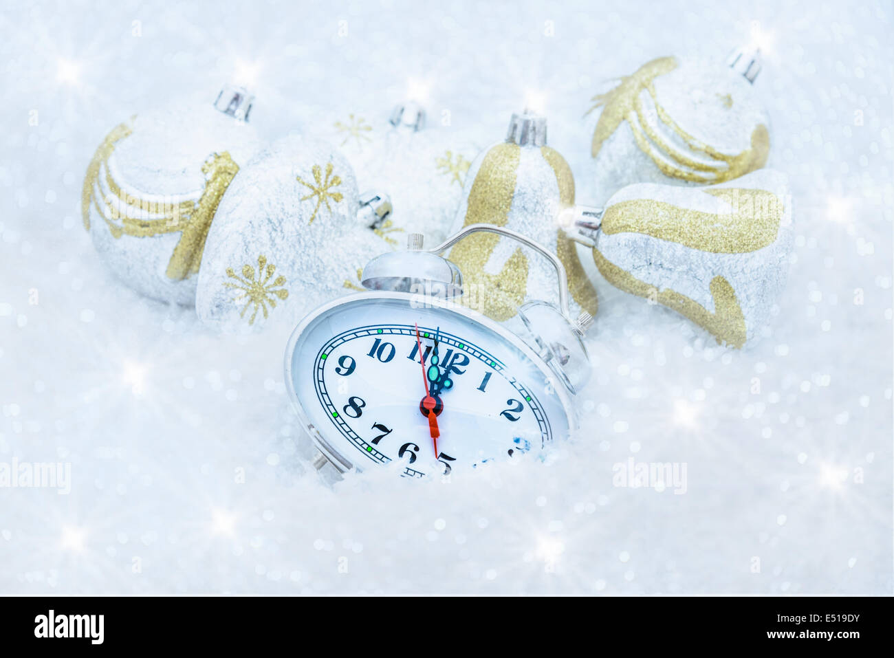 Christmas clock five minutes left Stock Photo - Alamy