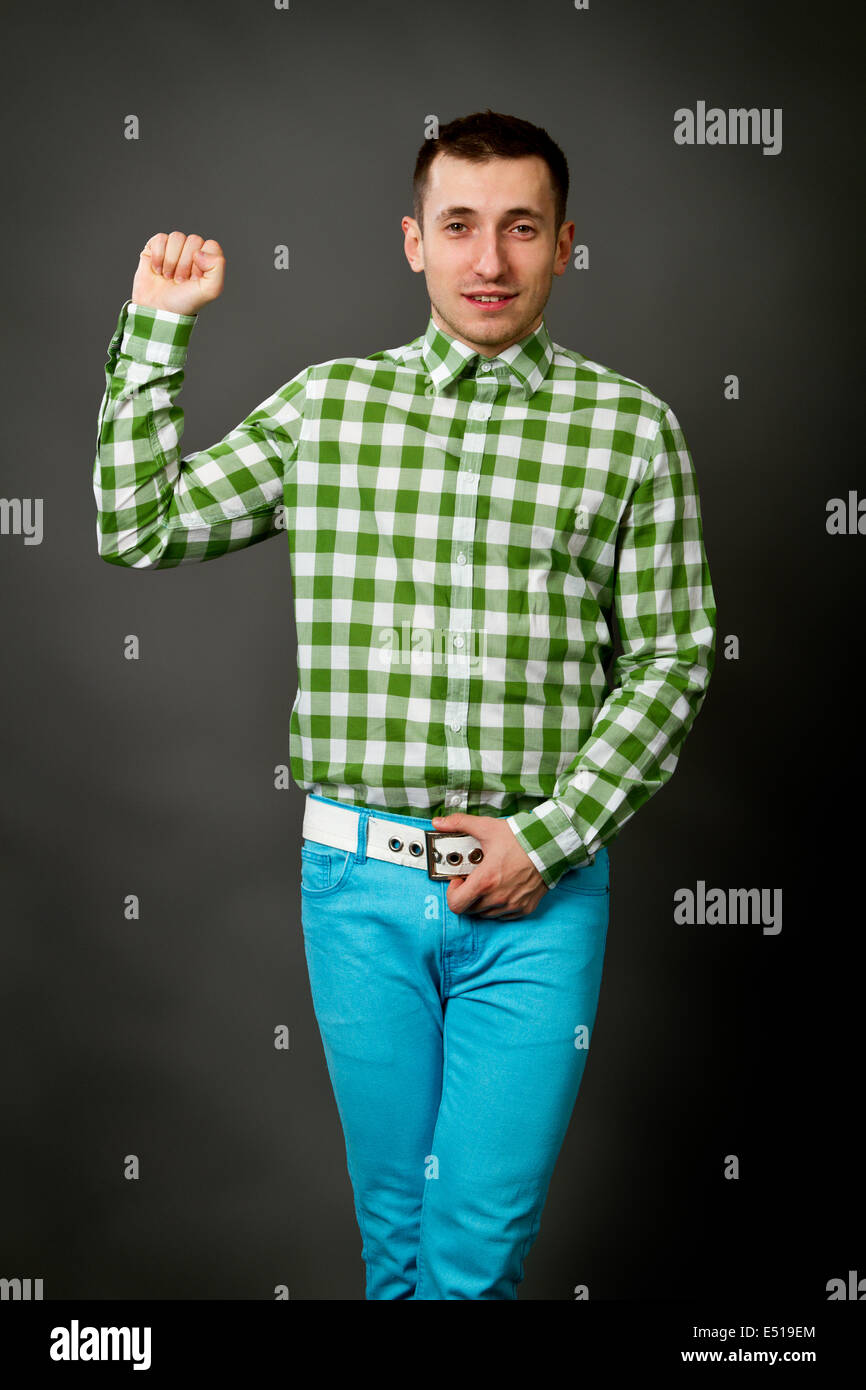 Checkered shirt jeans hi-res stock photography and images - Alamy