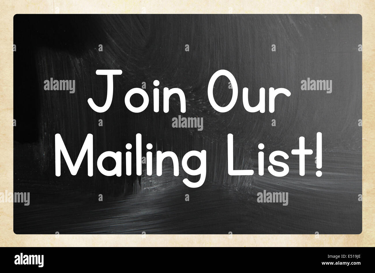 join our mailing list Stock Photo - Alamy