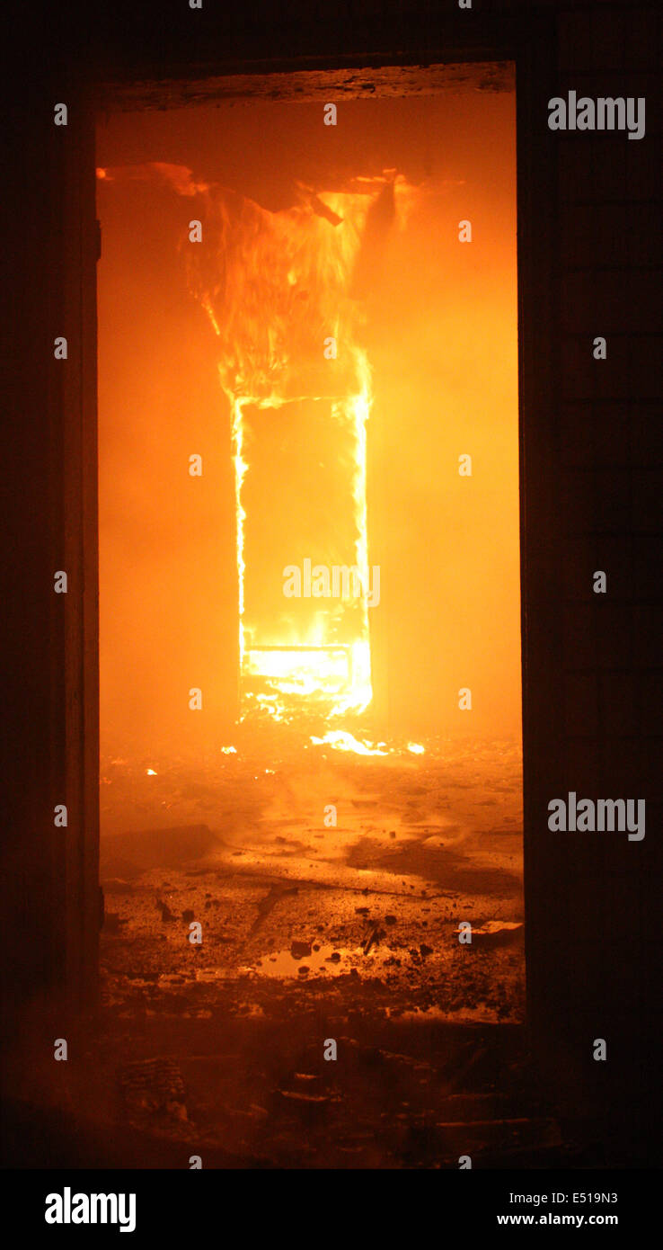 Fire in Building Stock Photo - Alamy