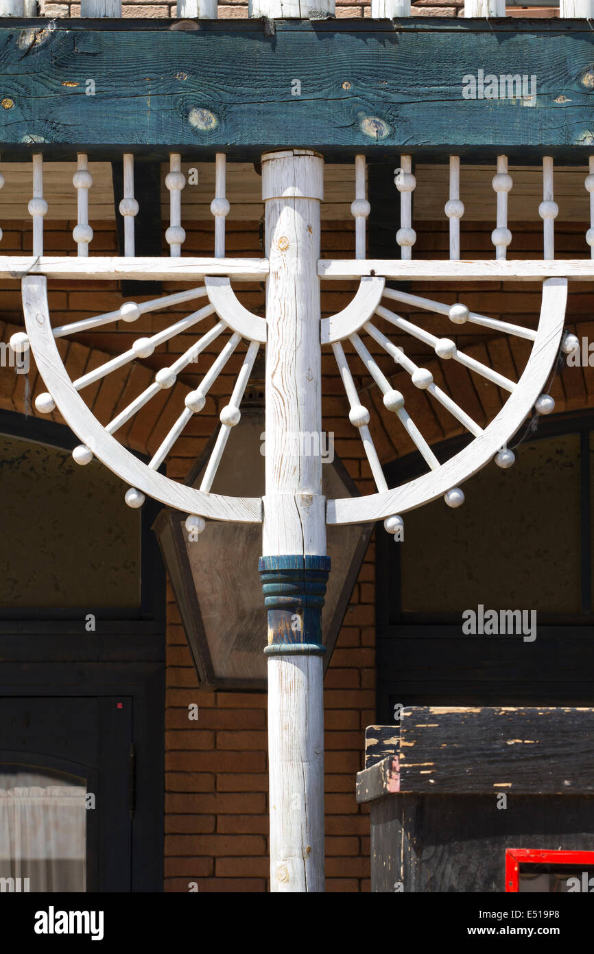 old wood columns, western texture Stock Photo - Alamy