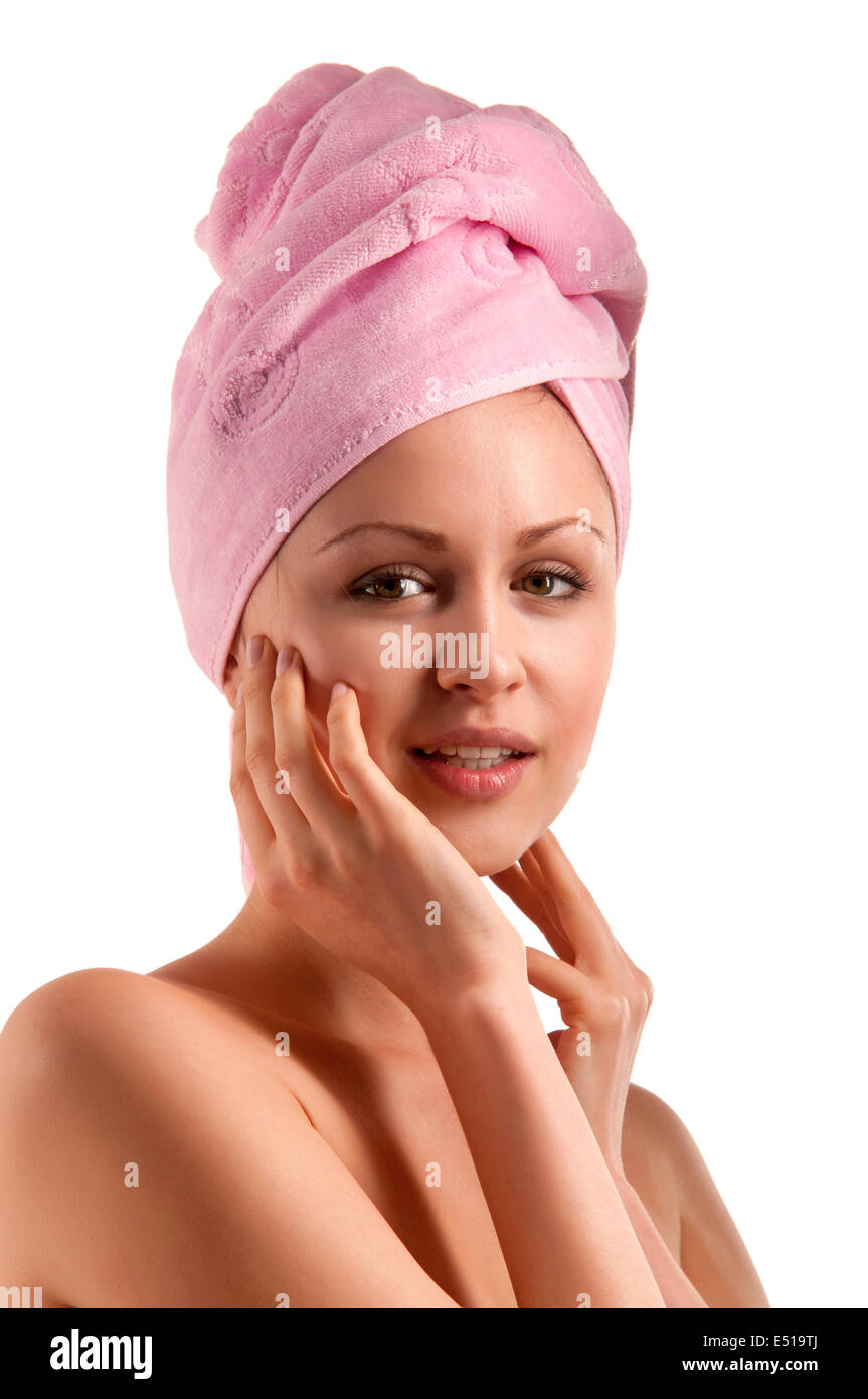 young woman after washing Stock Photo - Alamy
