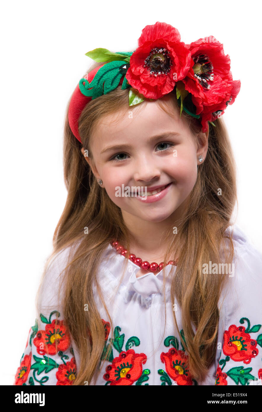 young girl on a white background Stock Photo - Alamy