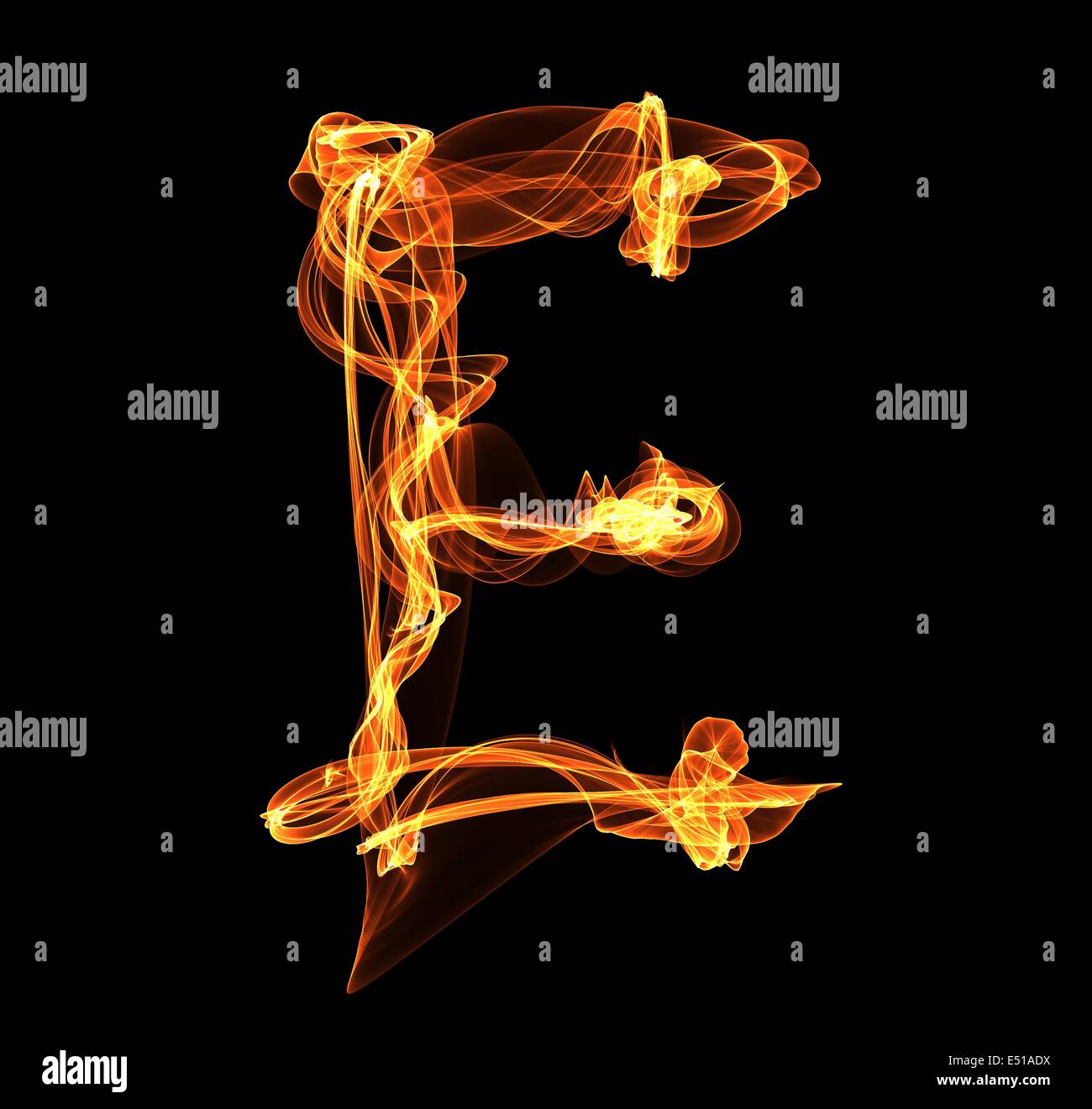 letter in fire illustration Stock Photo - Alamy