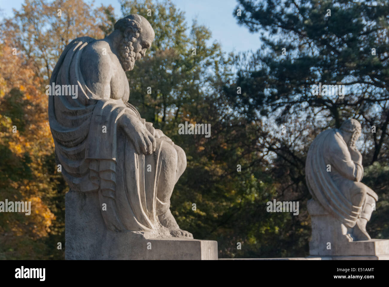 Statues of ancient poets and playwrights at the top of Royal ...