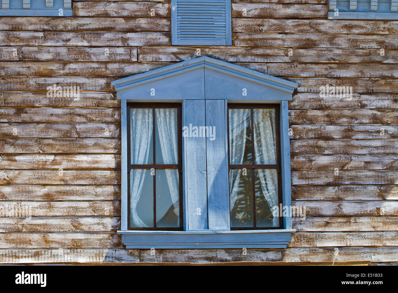 far west facade blue window detail Stock Photo - Alamy