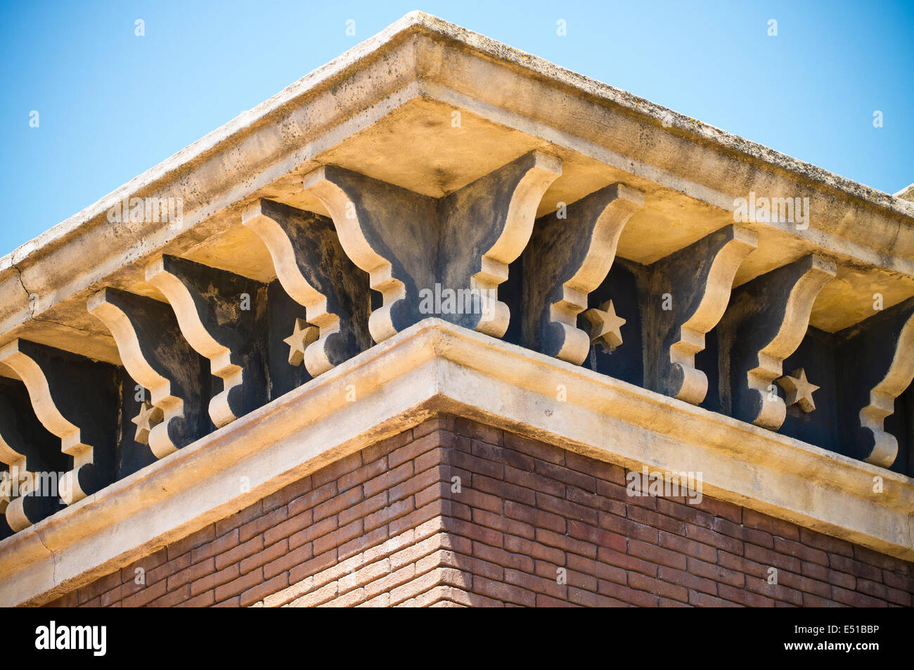 far west brick building facade detail Stock Photo - Alamy