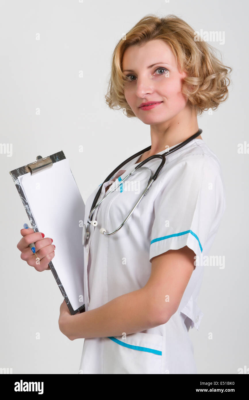 Pretty blonde female doctor hi-res stock photography and images - Alamy