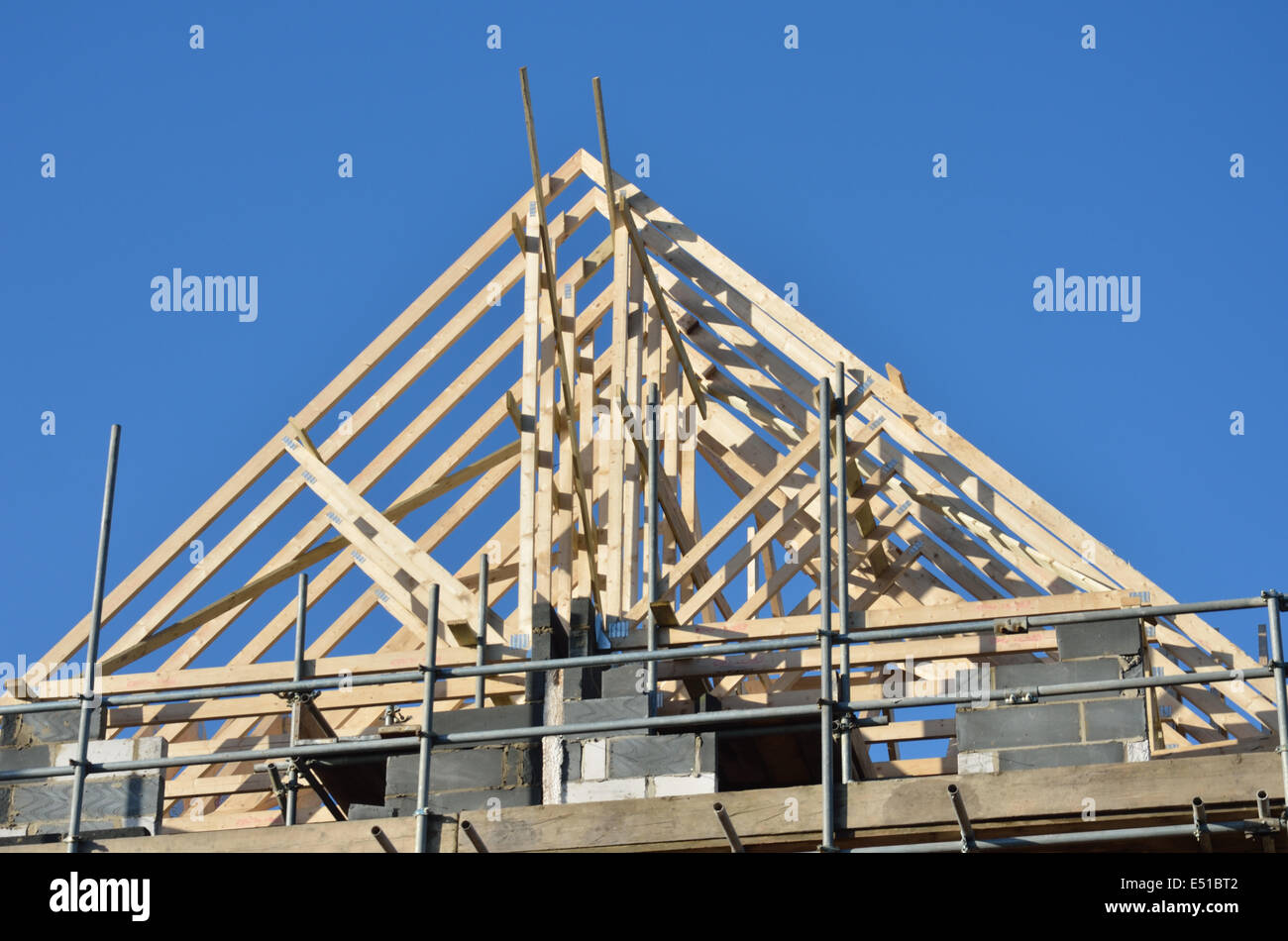 Wooden roof framework being constructed hi-res stock photography and ...