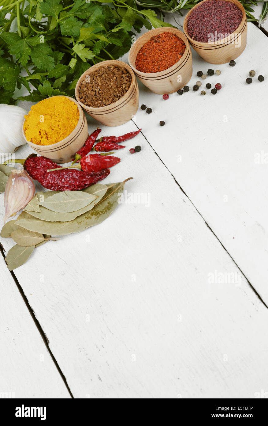 Different kinds of seasonings and herbs Stock Photo - Alamy