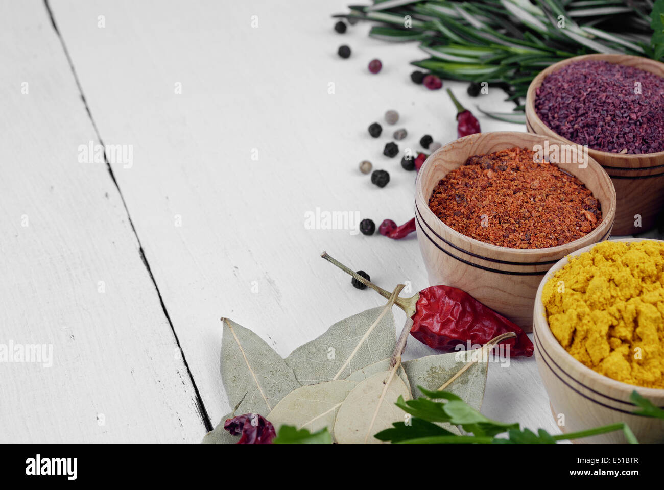 Different kinds of seasonings and herbs Stock Photo - Alamy