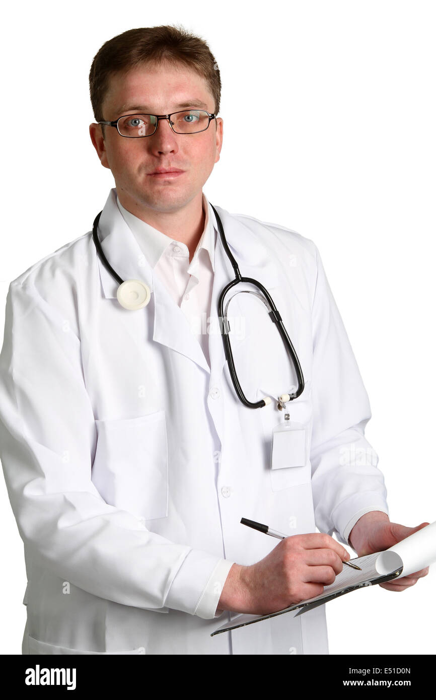 Doctor male clipboard hi-res stock photography and images - Alamy