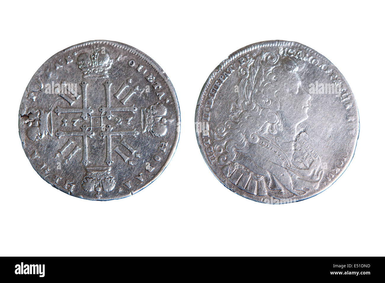 Old coin isolated on the white background Stock Photo - Alamy