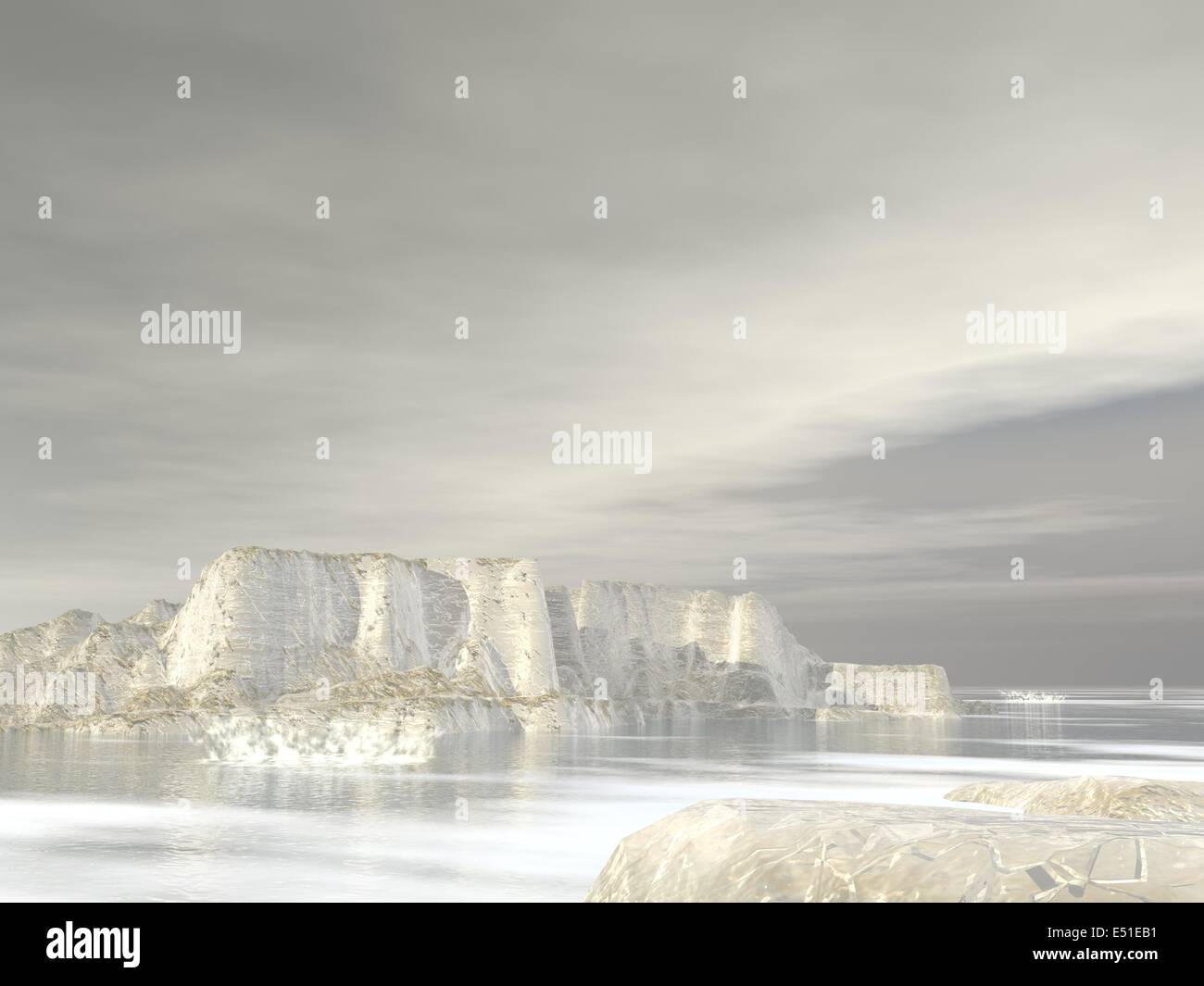 Icebergs - 3D render Stock Photo - Alamy