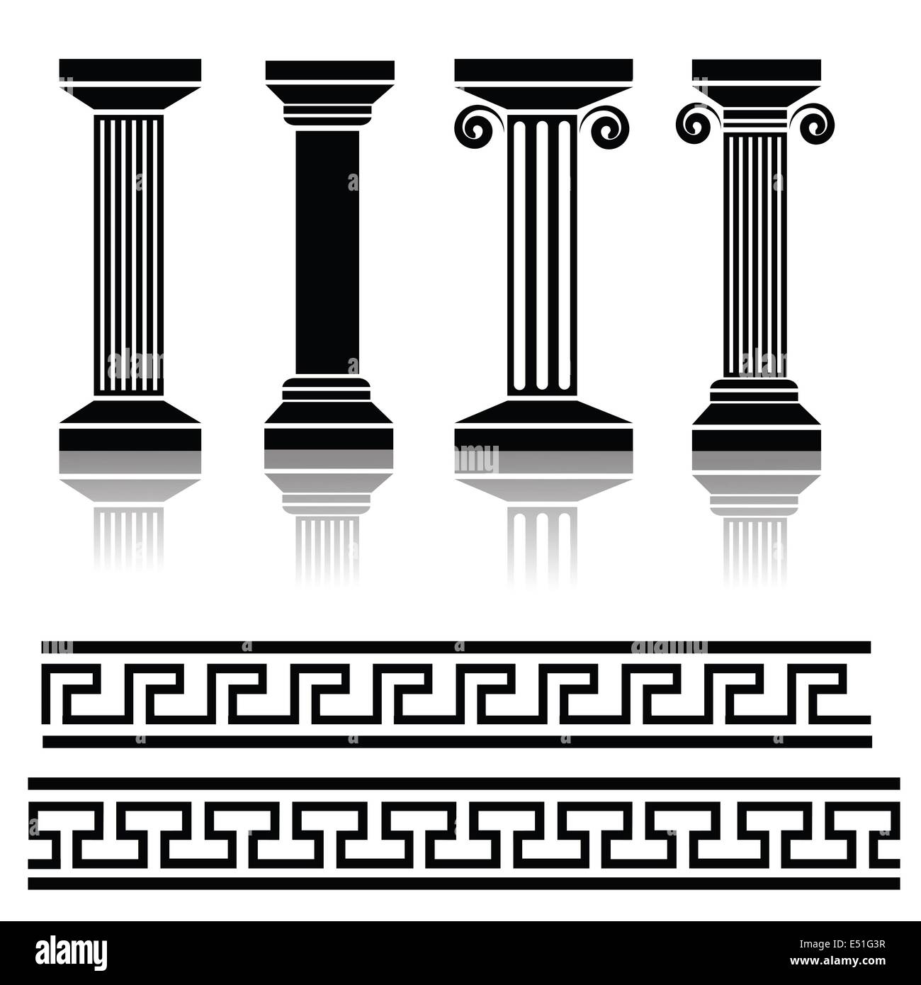 Silhouette columns Cut Out Stock Images & Pictures - Alamy